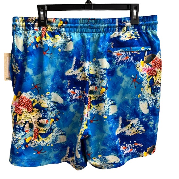 Caribbean | Swim | Caribbean Mens Large Swimsuit Ocean Print Blue ...